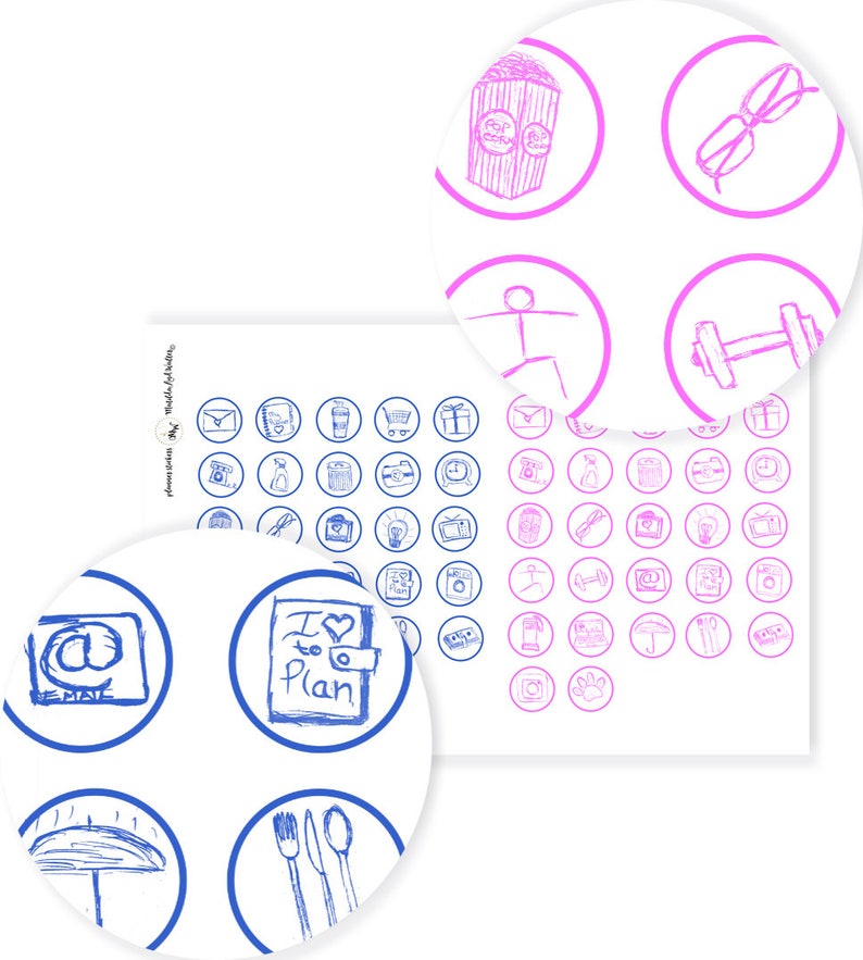 Functional Icon Stickers | PRINTABLE Icons Planner Stickers | Printable ...
