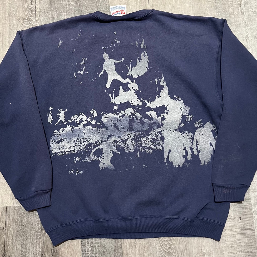 VTG Abstract Artistic Paint Splatter 1990s Military Crewneck Navy USA ...