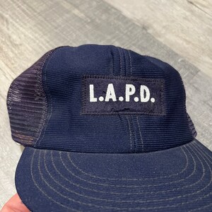 Vintage LAPD 80's Los Angeles Police Department Navy Blue Stitched Hat ...