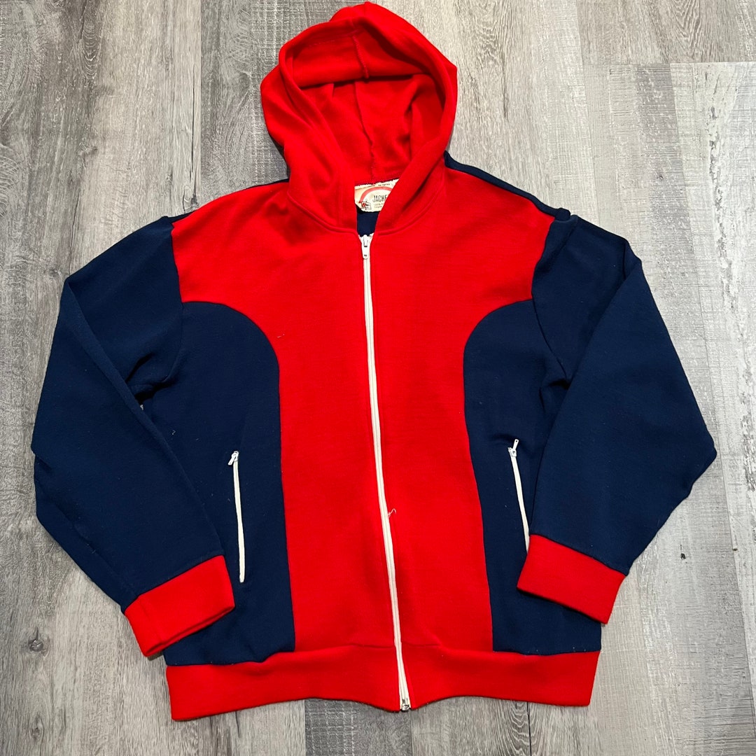 Vintage Kmart Triple Knit Red/blue Acrylic 80s Full Zip Warm up ...