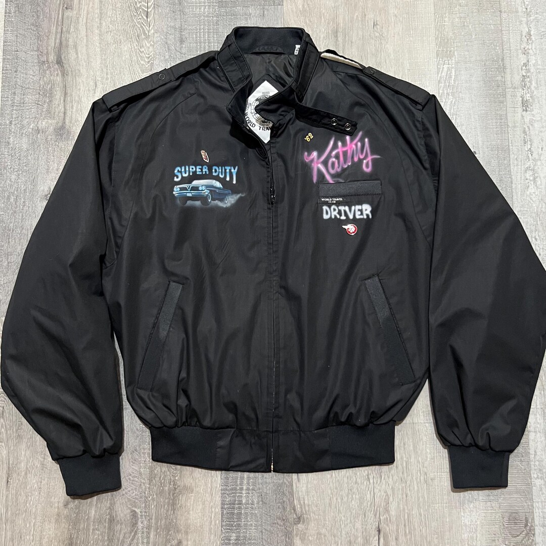 VTG Pontiac GTO Black Airbrushed Full Zip Super Duty Muscle Car Bomber ...