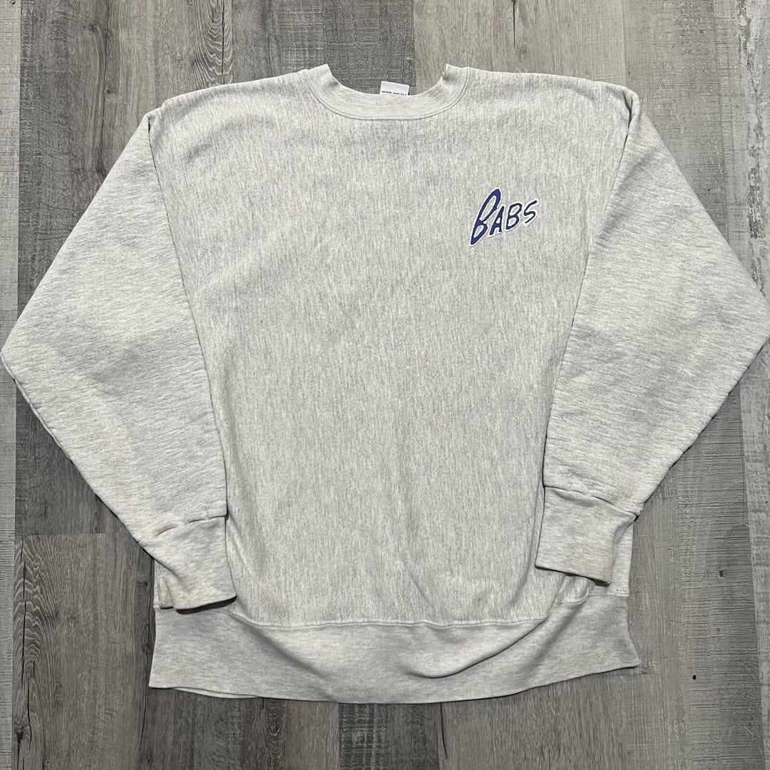Vintage BABS Grey Reverse Weave Rugged Sweats 90s USA Heavy Cotton ...