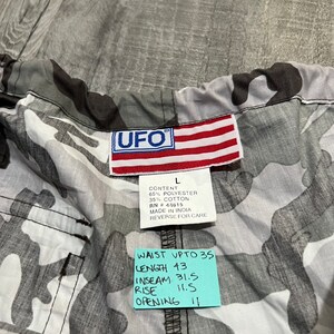 Vintage UFO Baggy Snow Camo Raver Wide Leg Cargo Drawstring Festival ...