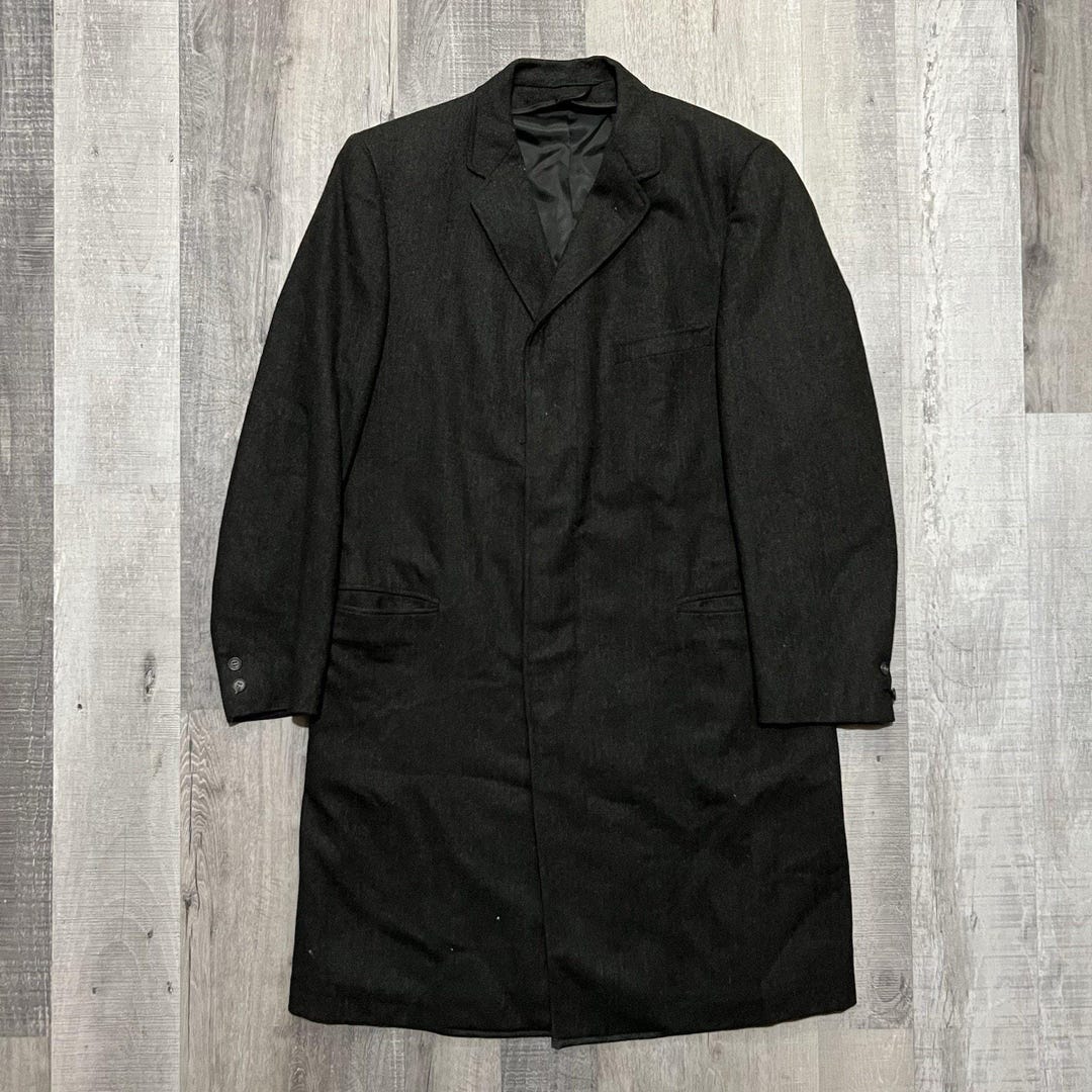 VTG 50s 60s Anderson Little Co Grey Herringbone Wool Long Fly Front ...