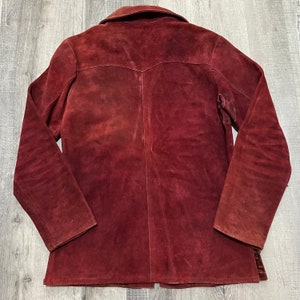 Vtg 60s Red Suede Western Coat Fringe Hippie Boho Womans Leather Lace ...