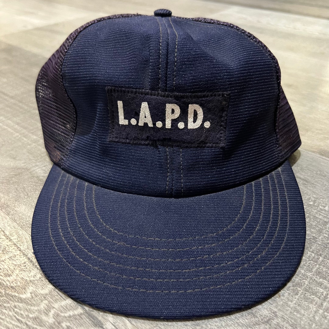 Vintage LAPD 80's Los Angeles Police Department Navy Blue Stitched Hat ...