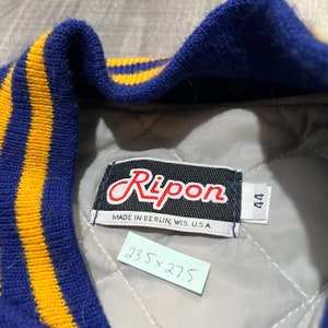 VTG Rip on Blue/yellow 1995 Quilted Wool Amber 90s Varsity Letterman ...