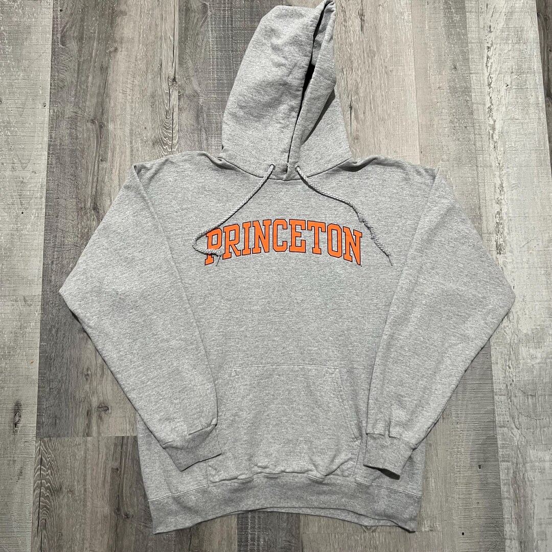 VTG Princeton University Grey Y2K Drawstring Tigers College Pull Over ...