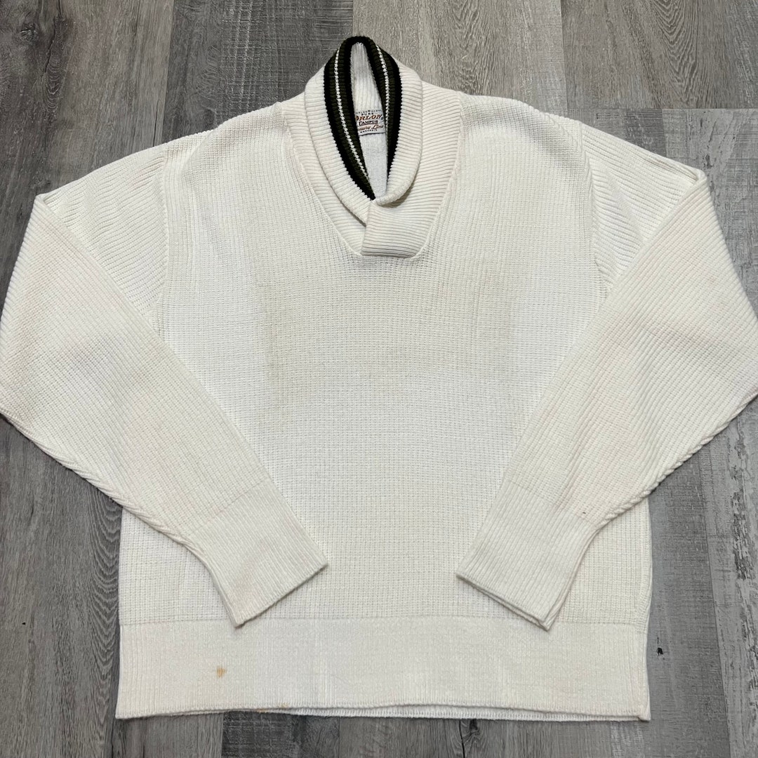 Vintage CAMPUS Orlon Acrylic Luxury Line Shawl Collar 60s/70s White ...