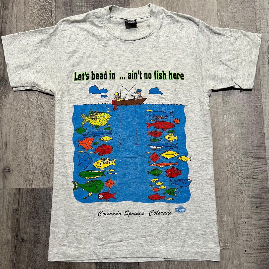 VTG Colorado Springs Ain't No Fish Here 90s Screen Stars Fishing ...