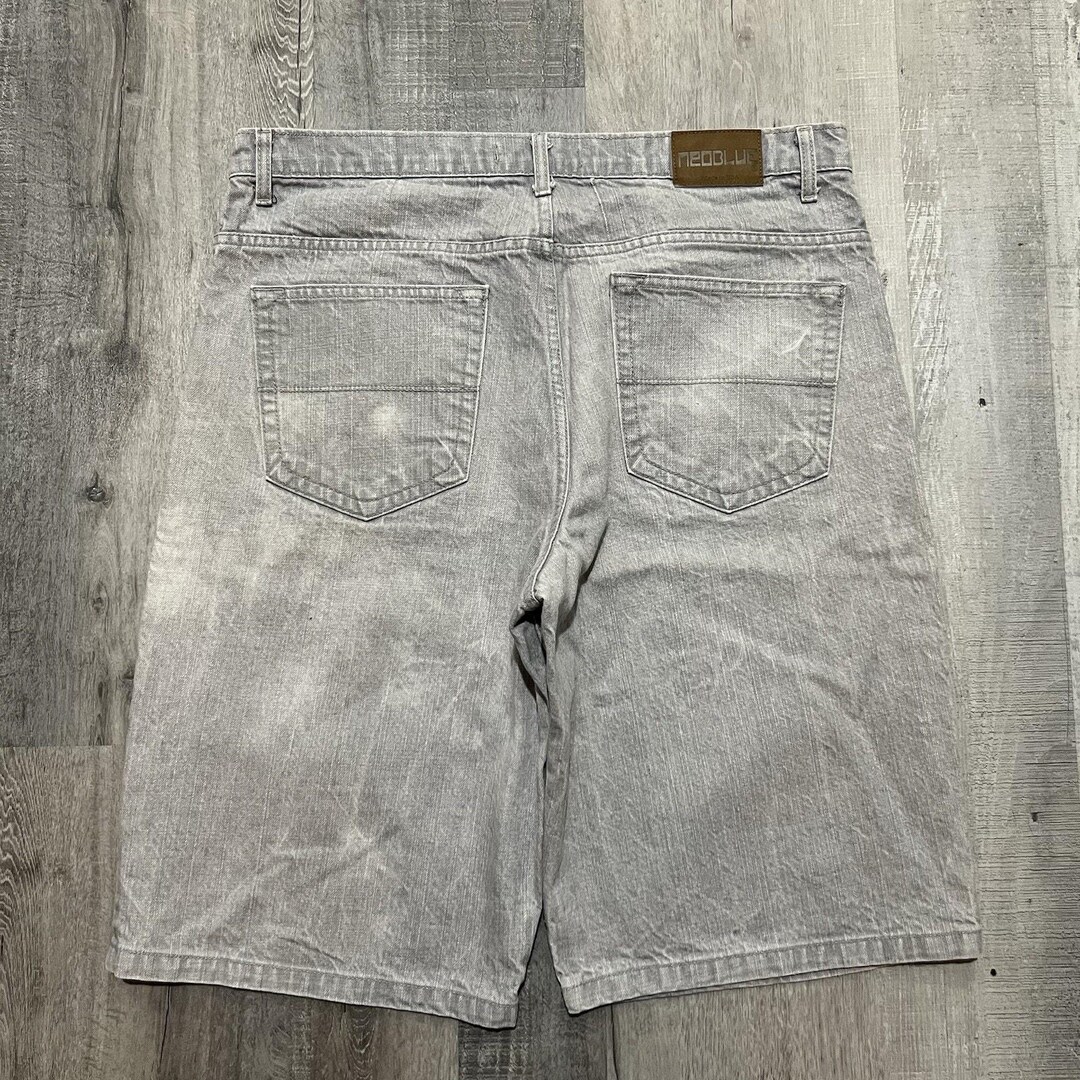 VTG Neo Blue Baggy Gray Denim Jorts Baggy Hip Hop Skater Jean USA ...