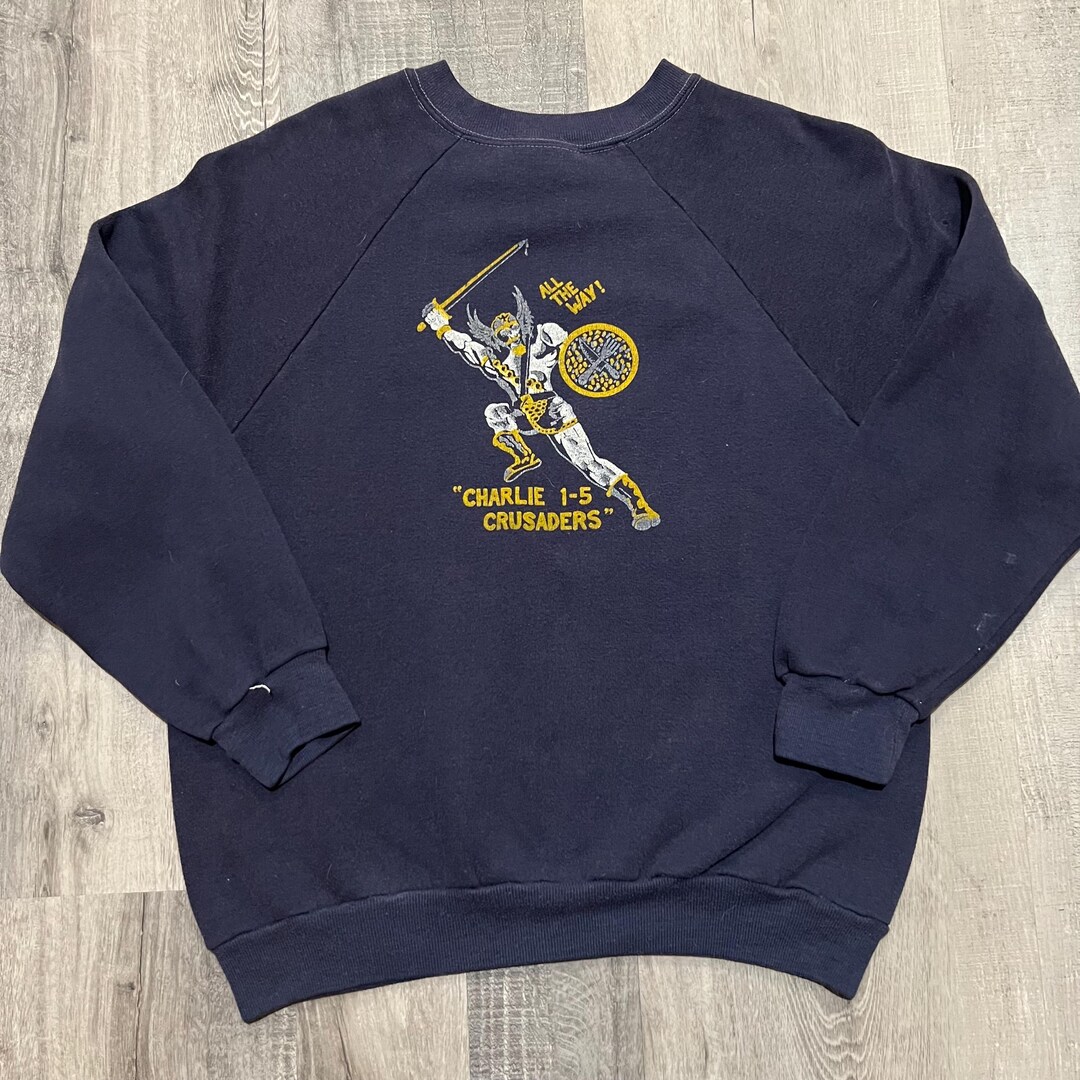 VTG Charlie Company 1-5 Crusaders 1970s Blue Vietnam USMC Marines ...