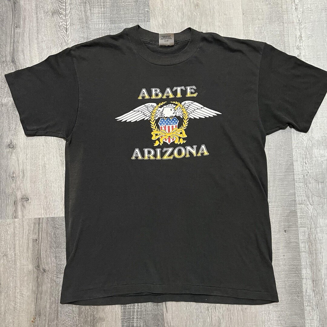 Vintage ABATE Arizona 80s/90s Black Motorcycle Biker Crest Logo T Shirt ...
