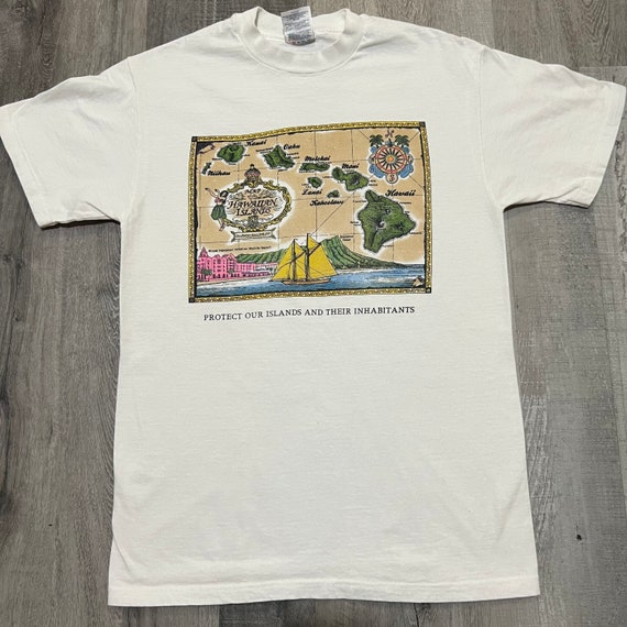 vintage hanes hawaiian map - Gem