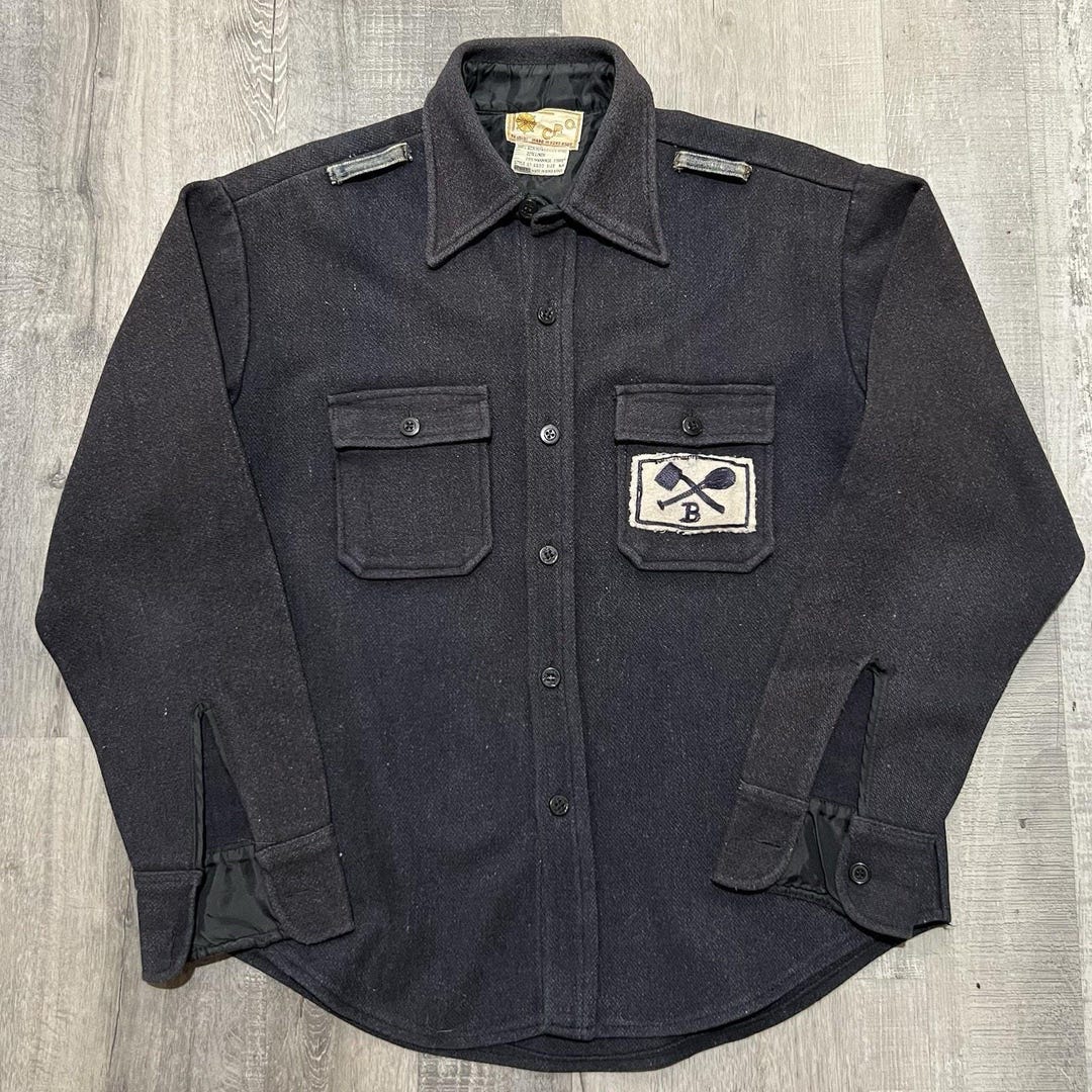 Vtg USN Naval CPO Reprocesed Wool Patched Military Anchor Button ...
