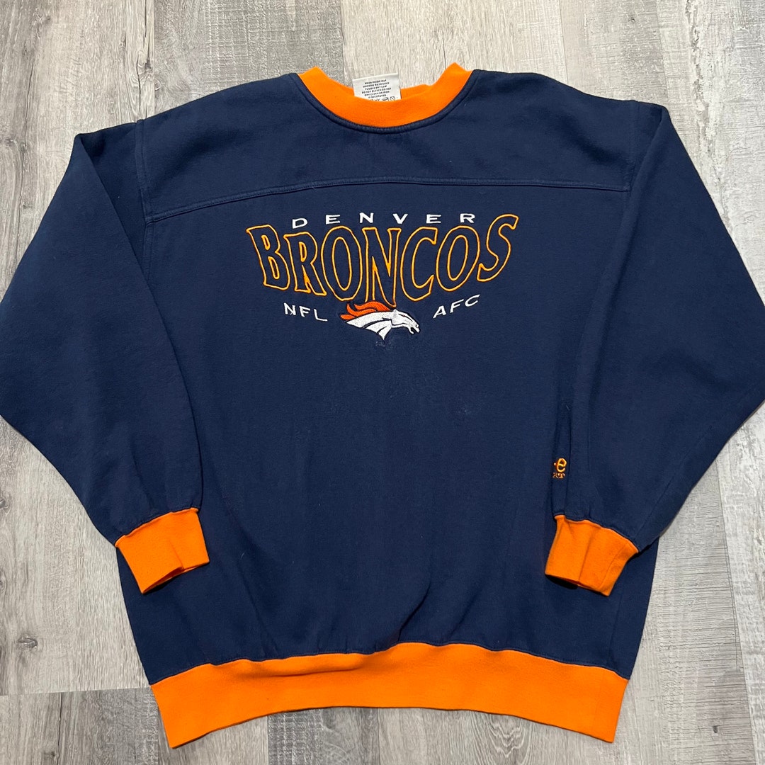 VTG Lee Sport Denver Broncos Blue/orange NFL 90s Crewneck Football ...