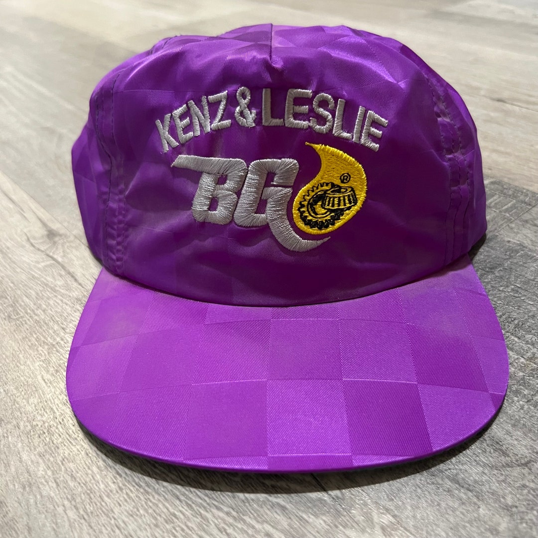 VTG Kenz & Leslie BG Auto Parts Purple Checkered Strapback Racing ...