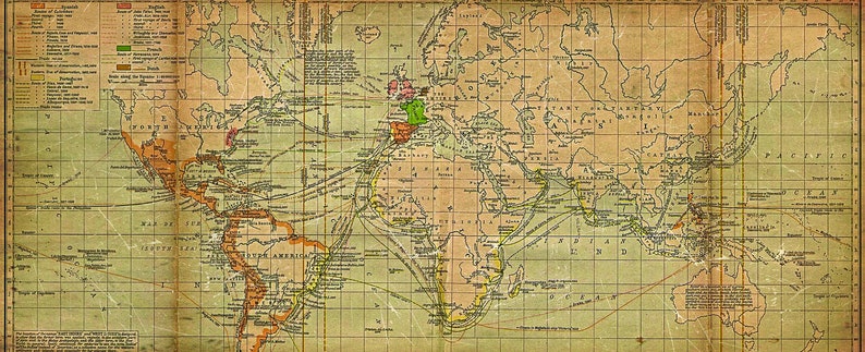 Old World Map Lamp Office Decor Table Lamp End Table Lamp | Etsy