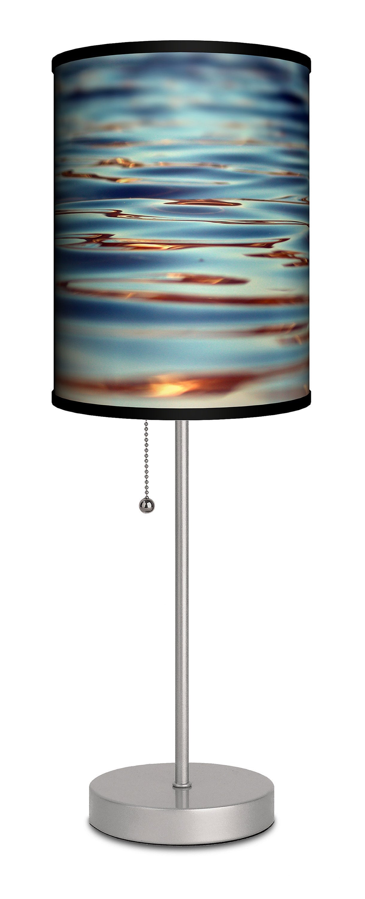 Water Lamp Contemporary Blue Table Lamp Shade With Water - Etsy