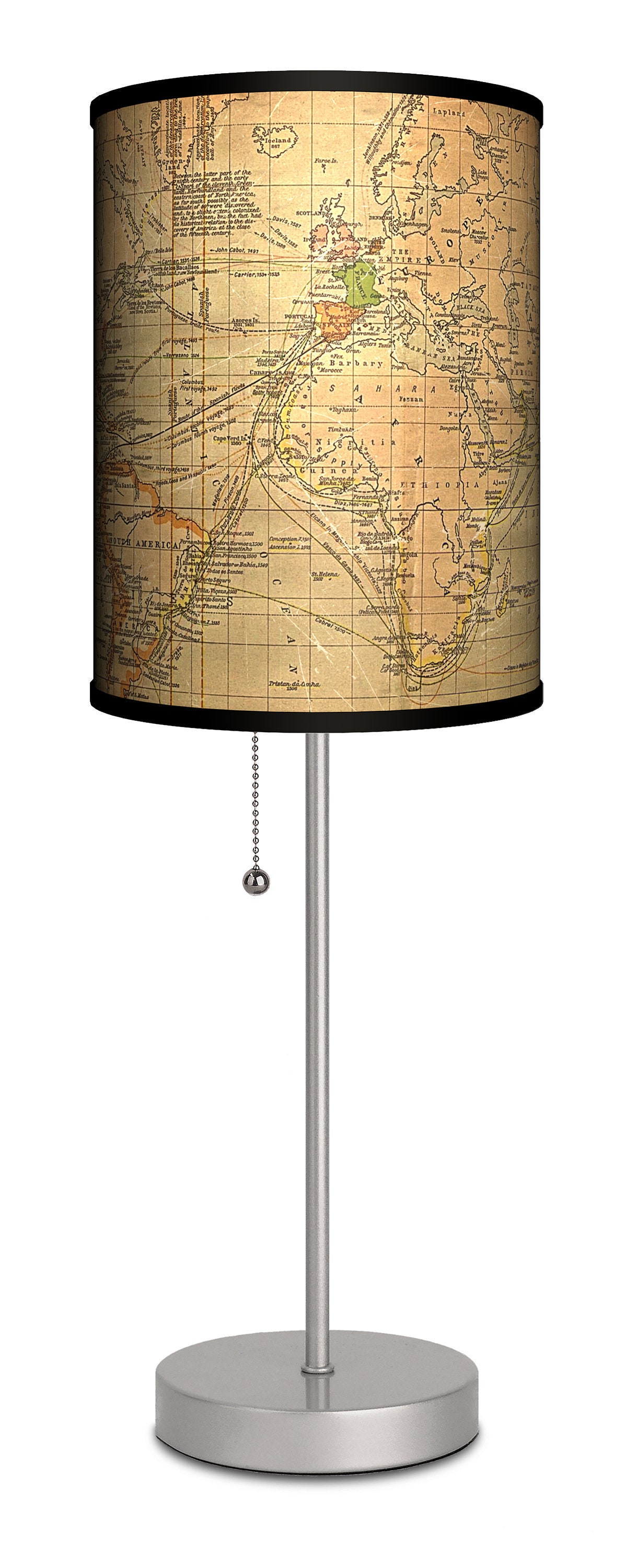Old World Map Lamp Office Decor Table Lamp End Table Lamp - Etsy