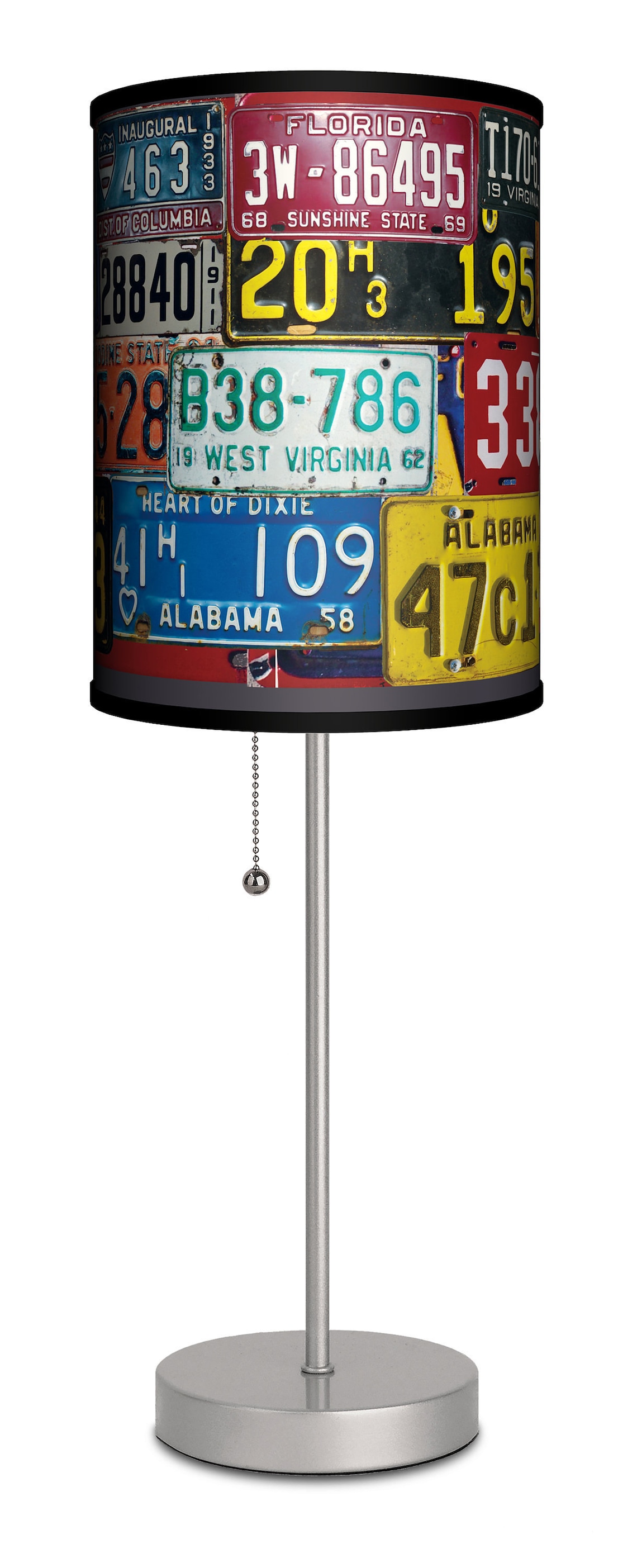 Vintage License Plate Lamp Shade Light Fun Colorful Table - Etsy
