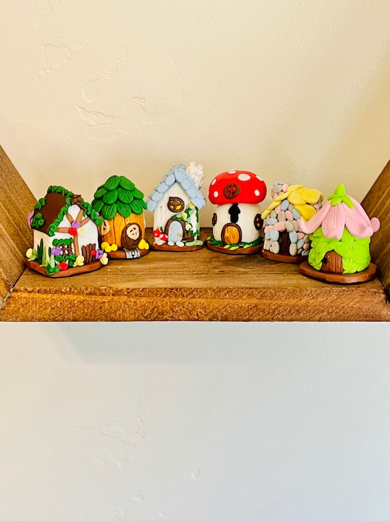 Easter Village Houses Miniature Fairy House Mini Garden | Etsy