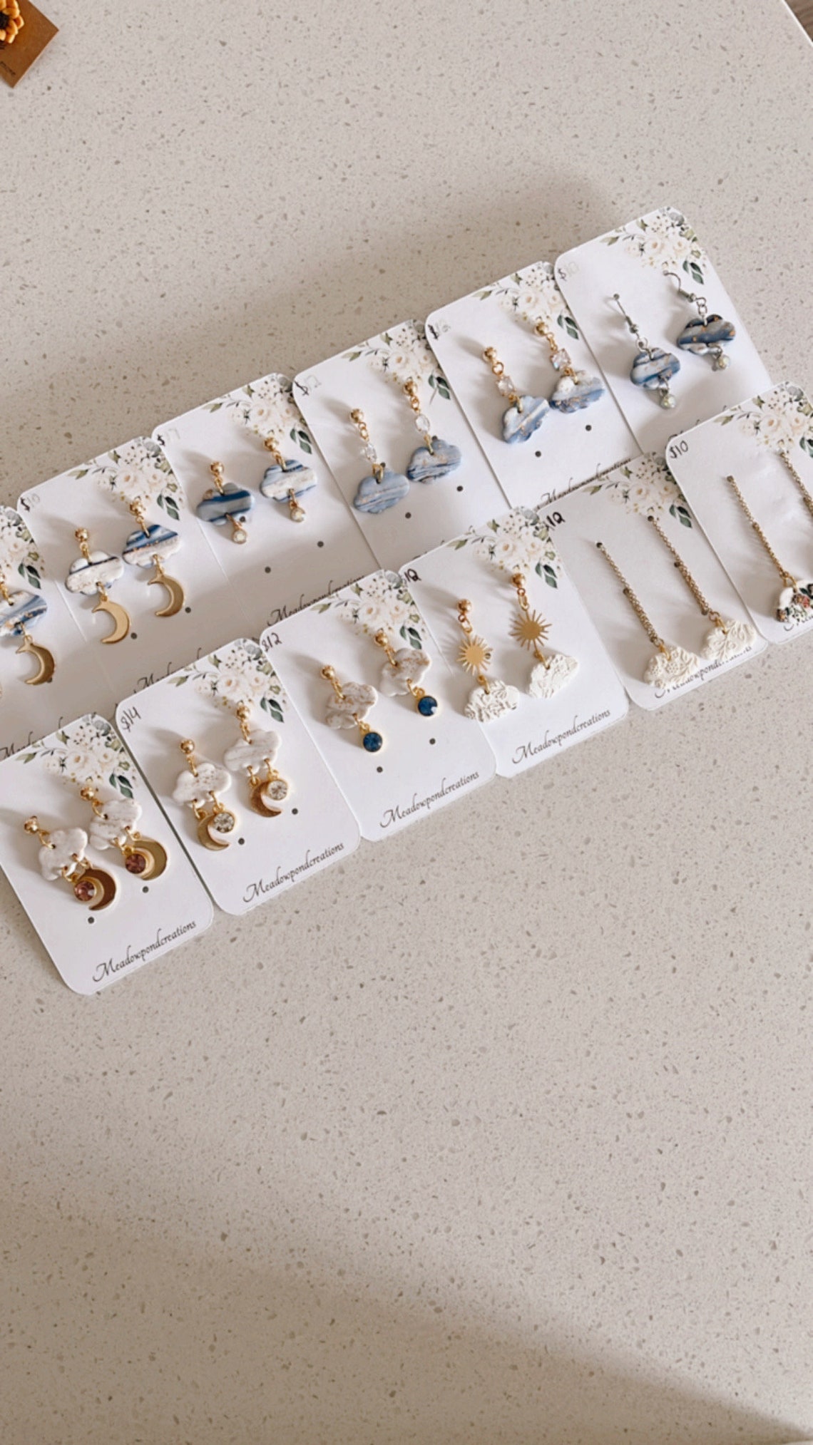 Cloud Earrings With Raindrops, Rain Cloud Earrings, Clay Raindrop ...