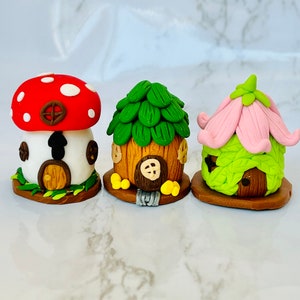 Easter Village Houses, Miniature Fairy House, Mini Garden Decor, Fairy ...