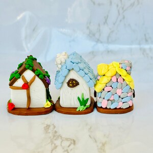 Easter Village Houses, Miniature Fairy House, Mini Garden Decor, Fairy ...