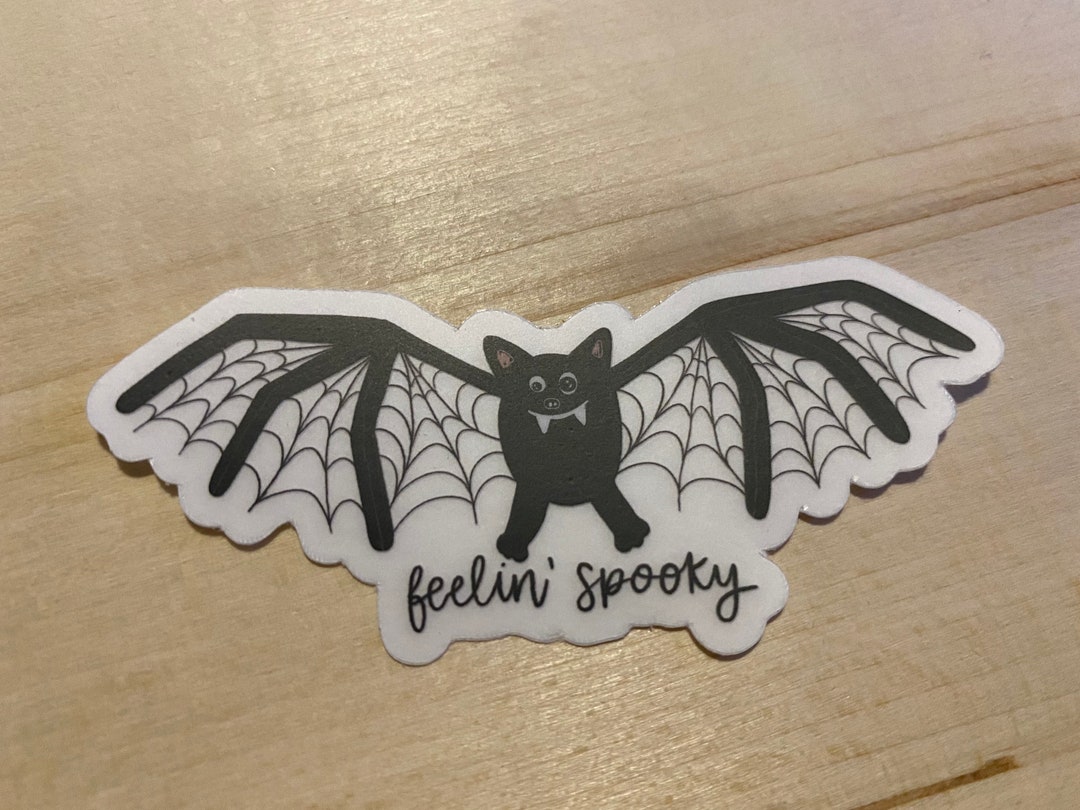 Feeling Spooky Black Bat Sticker With Clear Background | Halloween Bat ...