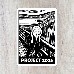 Anti-project 2025 Sticker - the Scream by Munch - Black and White ...