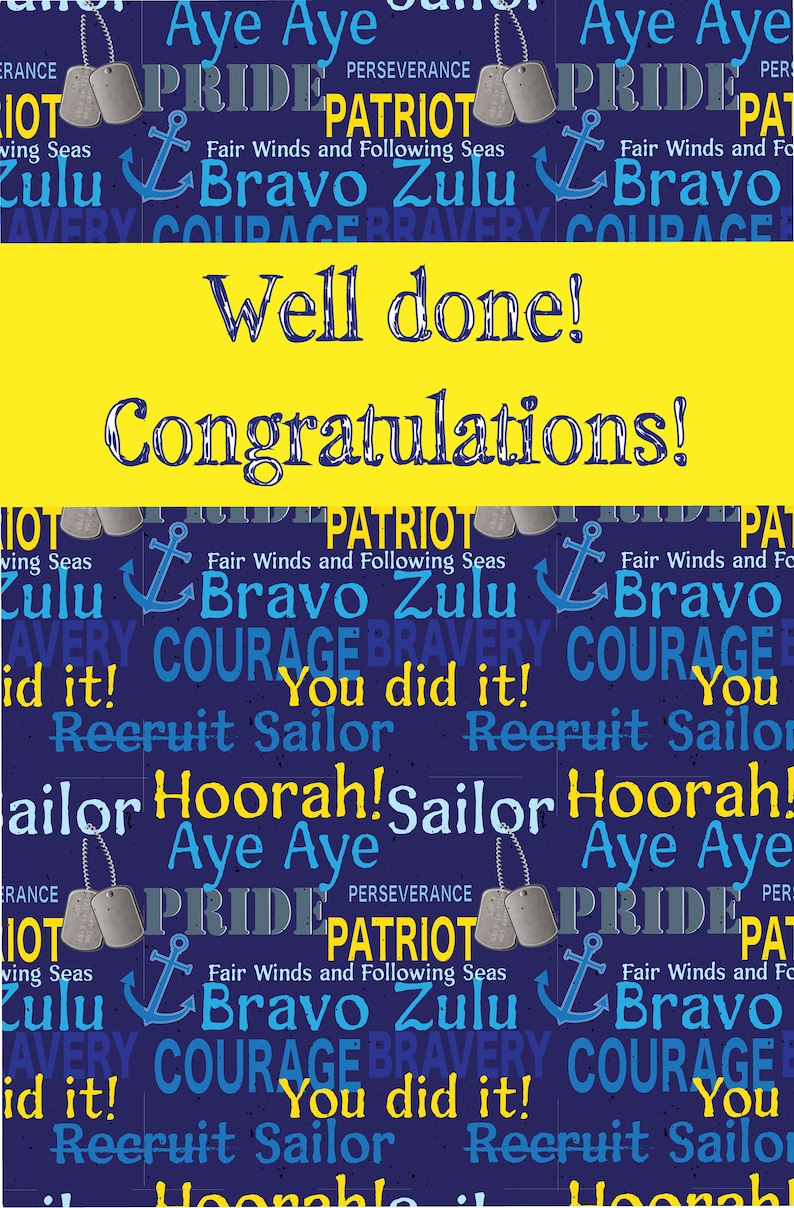 Navy Congratulations Card - Etsy