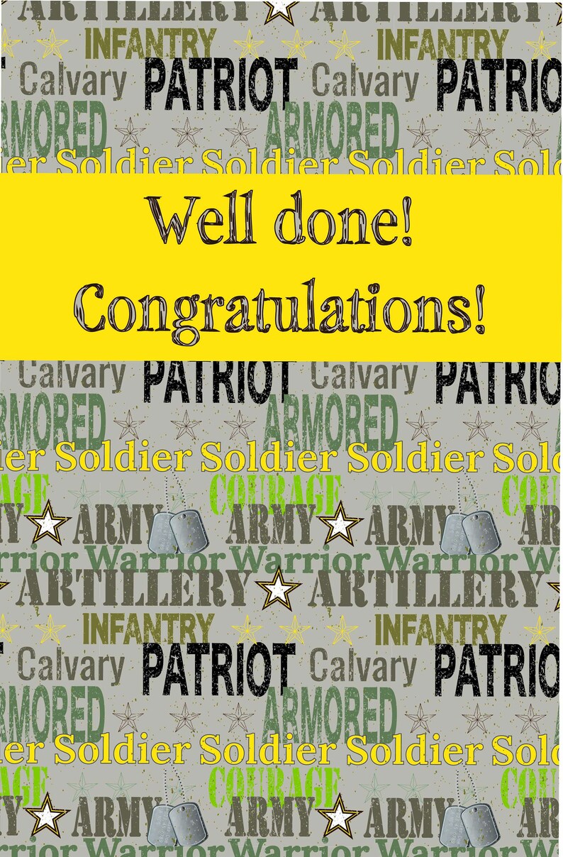 Army Congratulations Card | Etsy