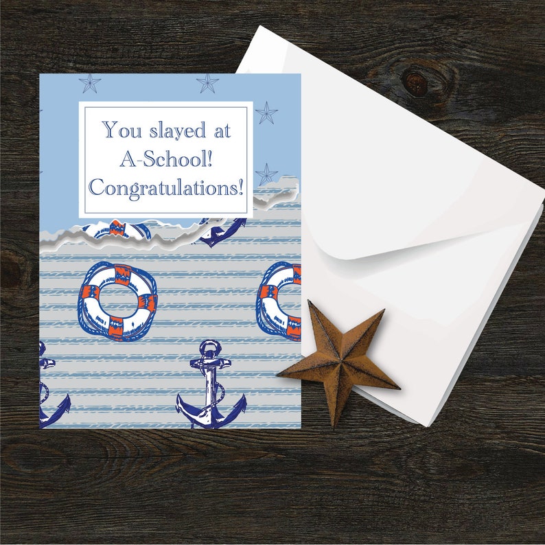 Coast Guard, Congratulations for A School Graduation, 5.5"x4.25 ...