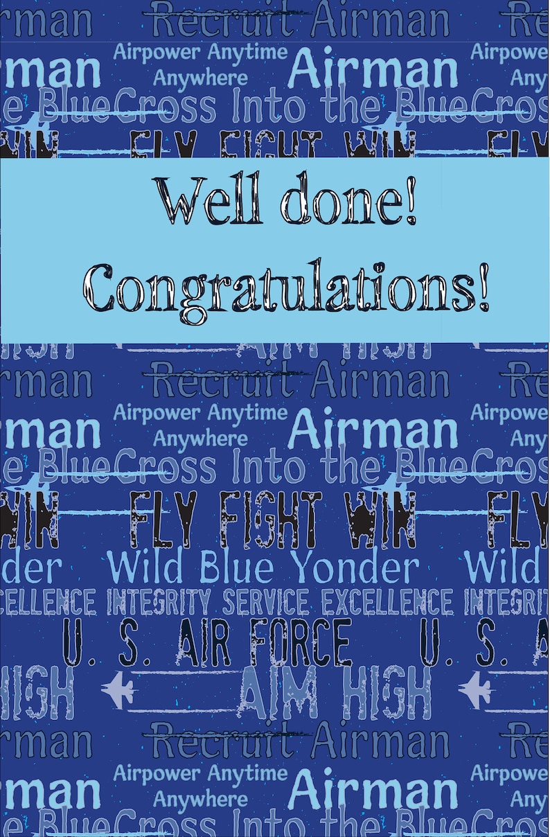 Air Force Congratulations Card - Etsy