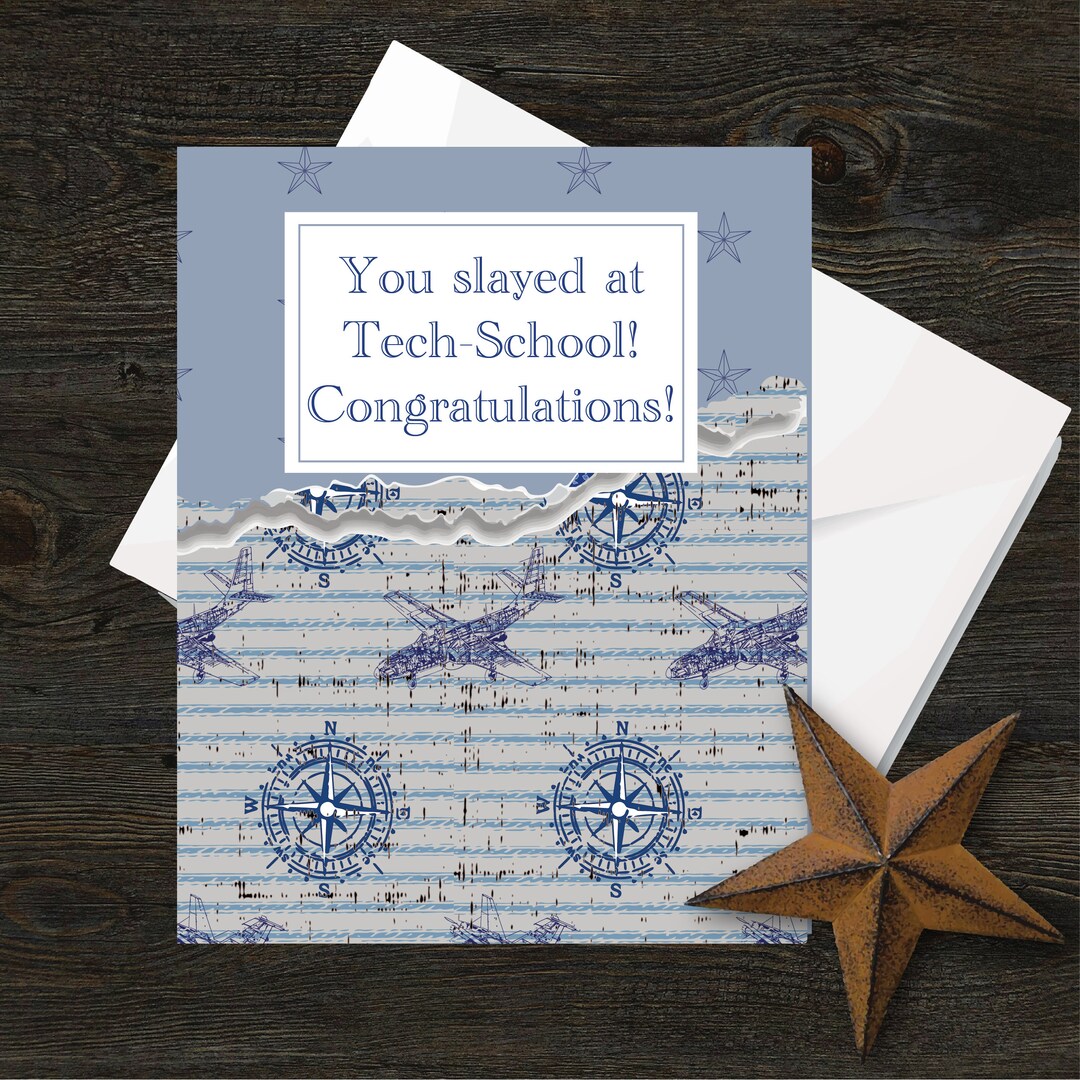 U. S. Air Force Tech-school Graduation Greeting Card, 5.5"x4.25 ...