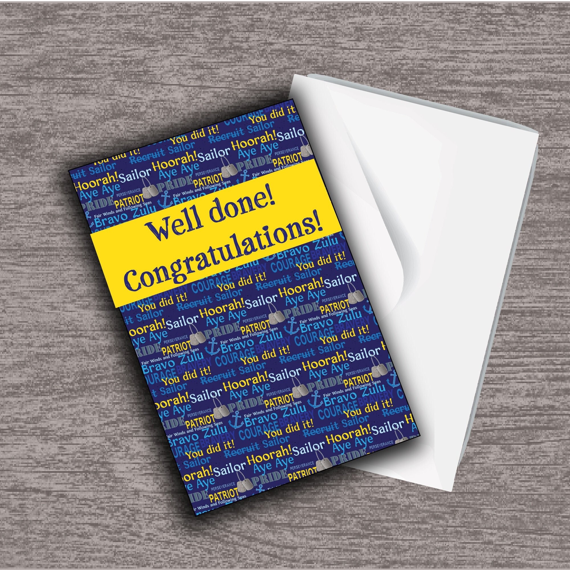 Navy Congratulations Card - Etsy