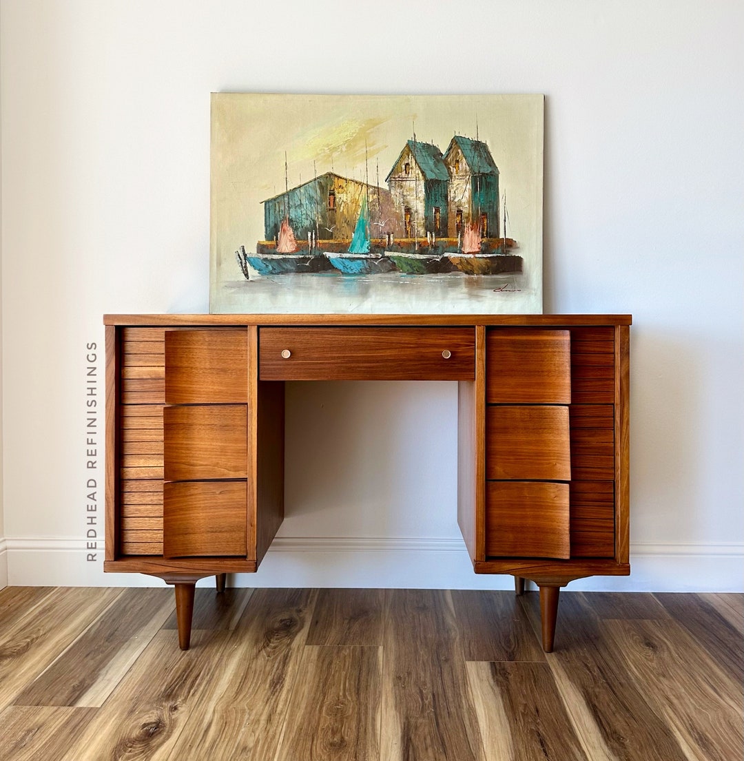 RESERVED mid Century Modern Desk, Johnson Carper, MCM, Computer Desk ...