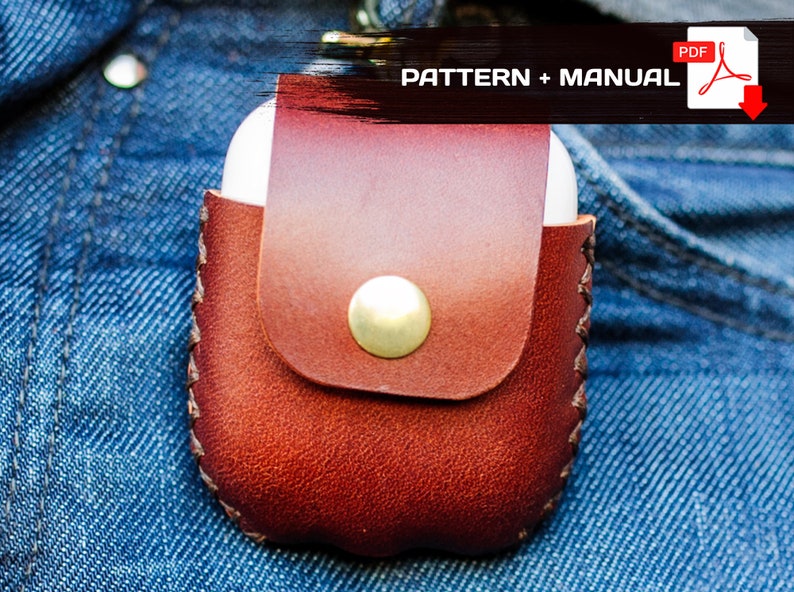 Pattern airpods case Leather airpods case cover PDF template | Etsy