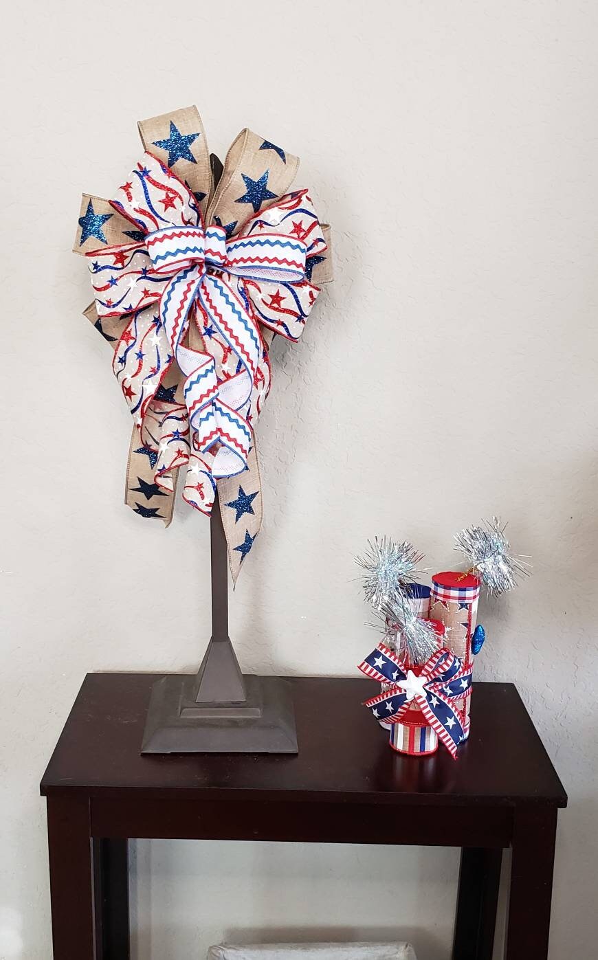 Premade Country Style Patriotic Bow Will Be the Perfect | Etsy
