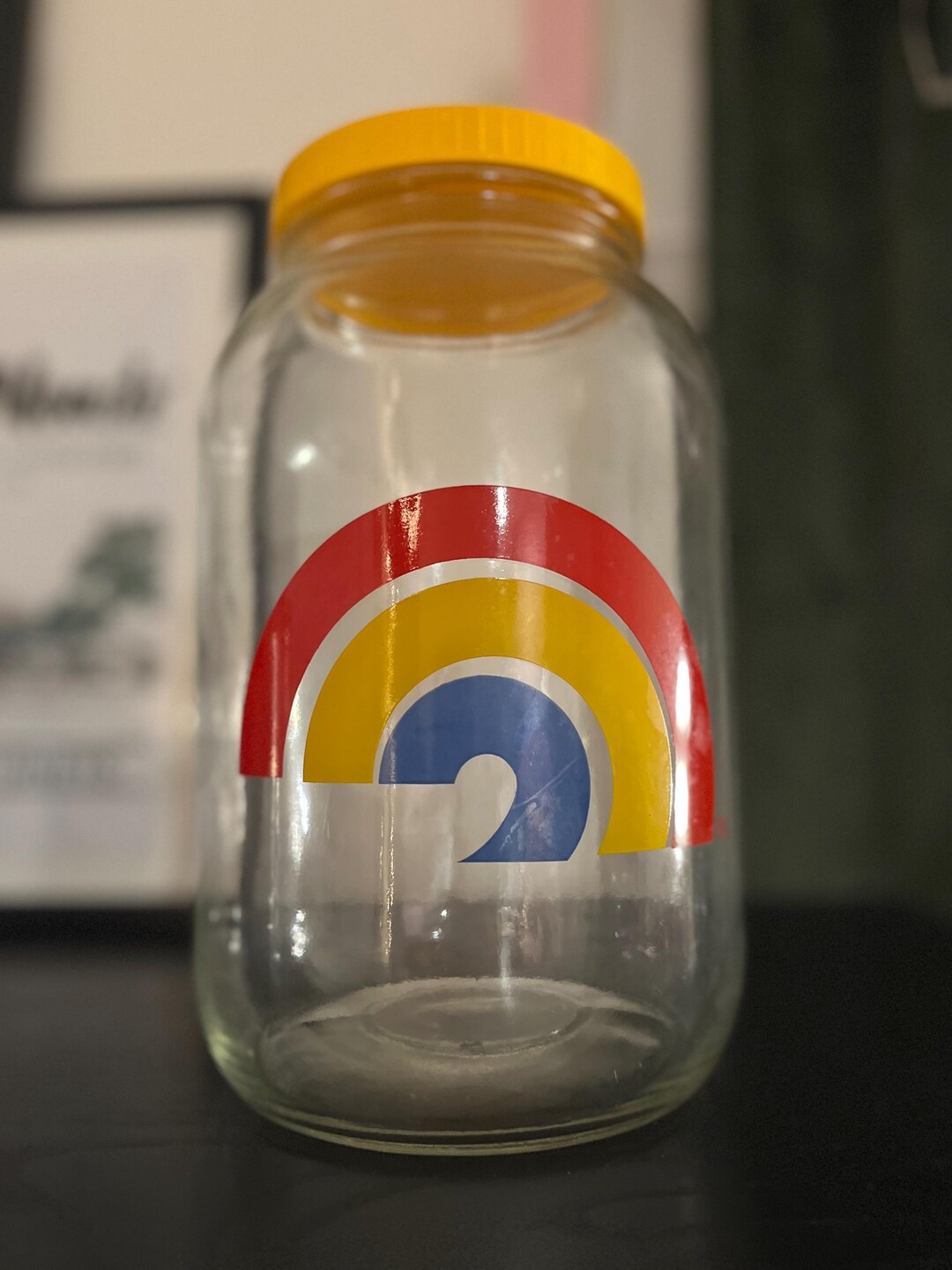 Retro Rainbow Glass Jar - 1 Gallon With Lid - Etsy