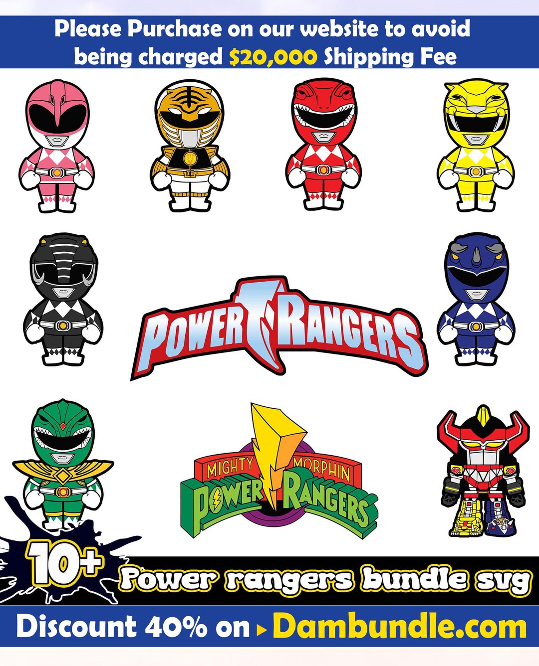 Power Rangers Chibi Bundle, Power Ranger Clipart, Fanart, Powerranger ...