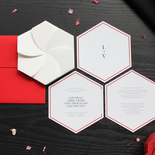 Origami Wedding Invitation Sleeve and Square Envelope Luxury - Etsy