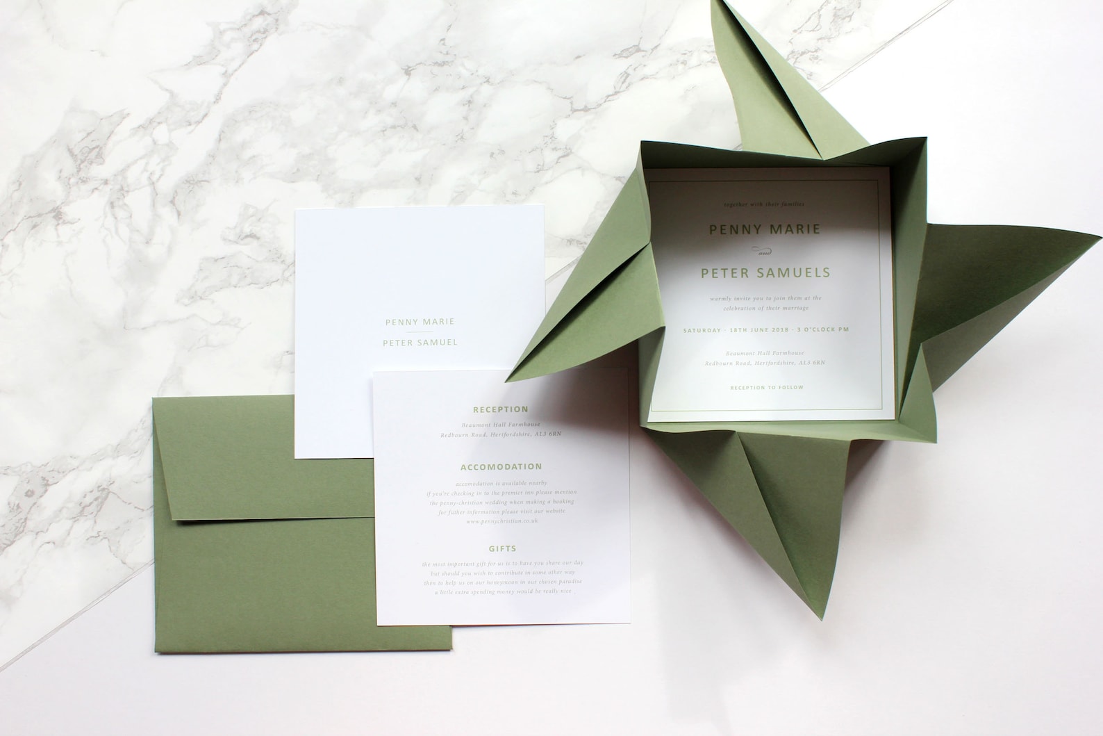 Luxury Wedding Invitation | Origami Invitation Set | Unique Invitation ...
