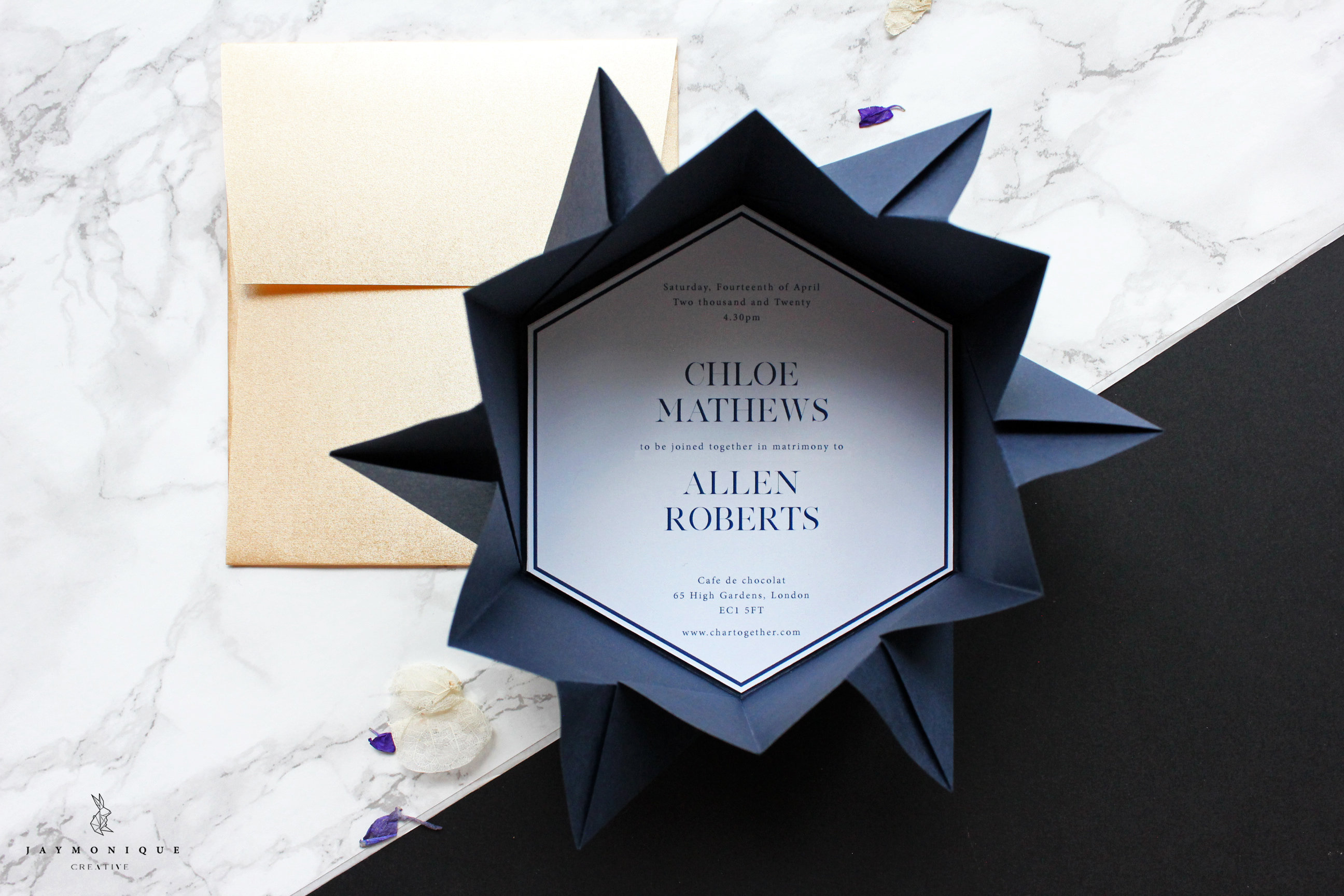 Wedding Invitation Set | Unique Invitation Set | Printed Origami ...