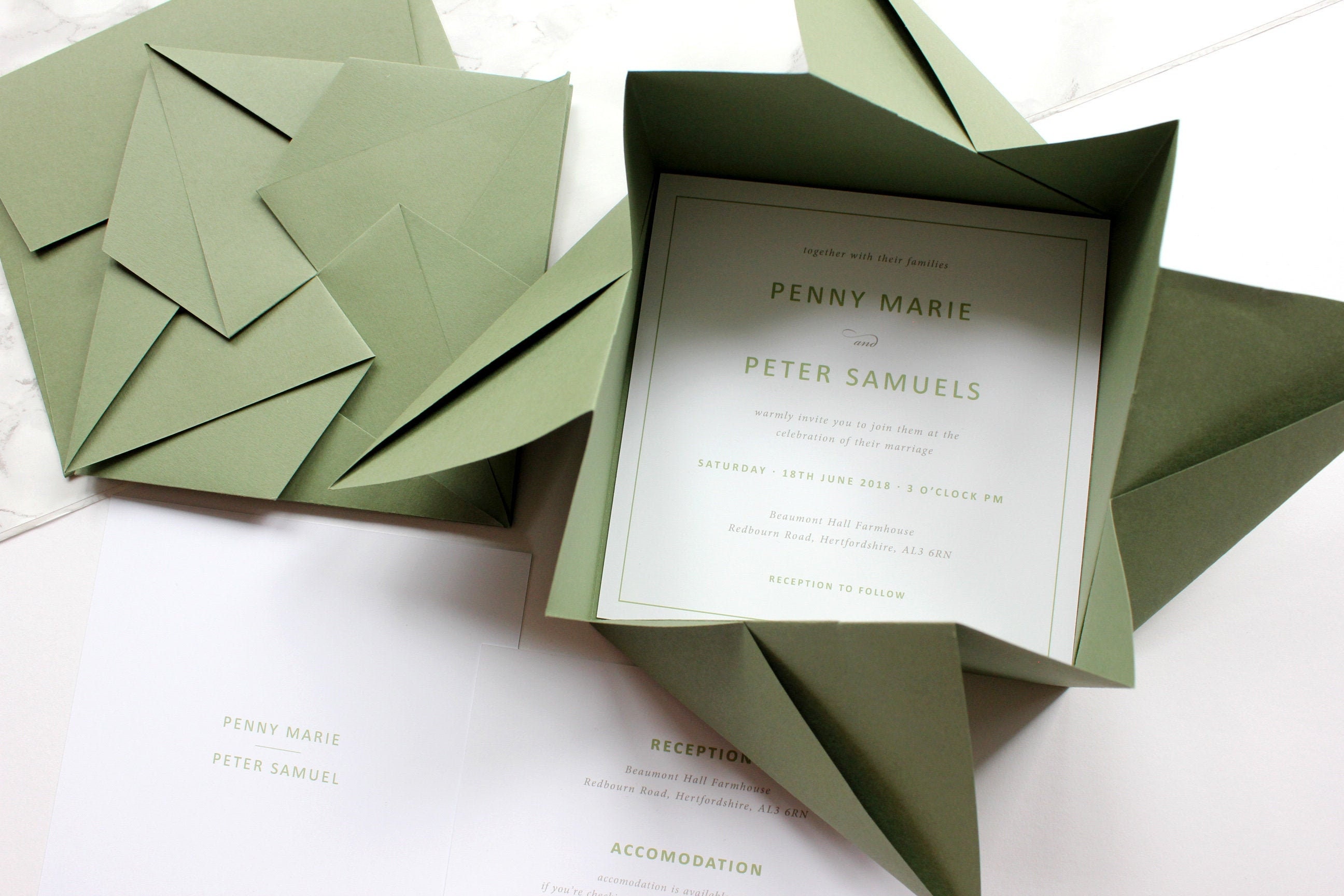 Luxury Wedding Invitation | Origami Invitation Set | Unique Invitation ...
