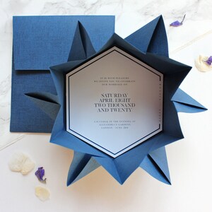 Wedding Invitation Set | Printed Origami Invitation | Unique Invitation ...