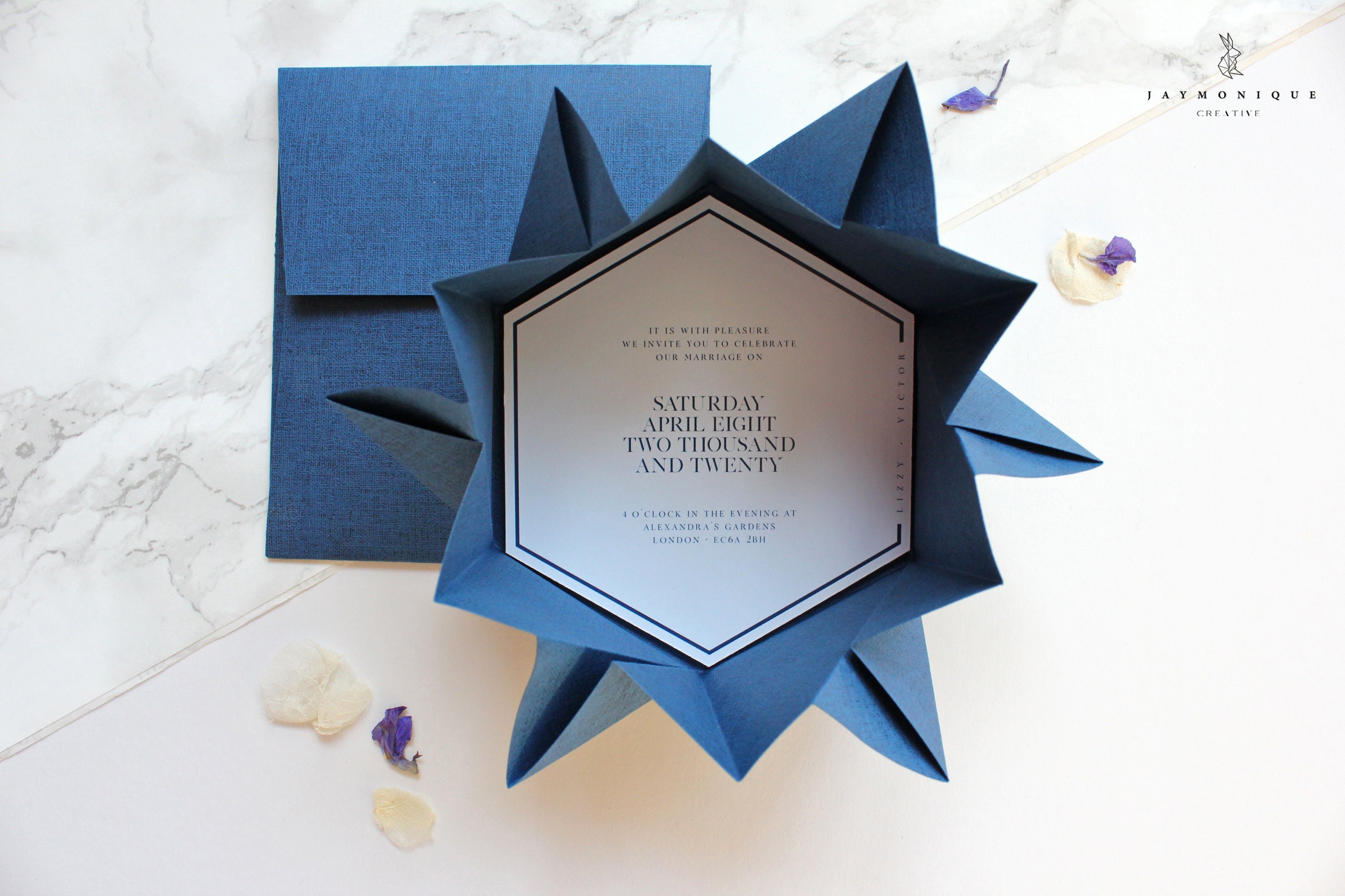 Wedding Invitation Set Printed Origami Invitation Unique | Etsy