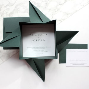 Elegant Wedding Invitation Set Printed Origami Invitation Unique ...