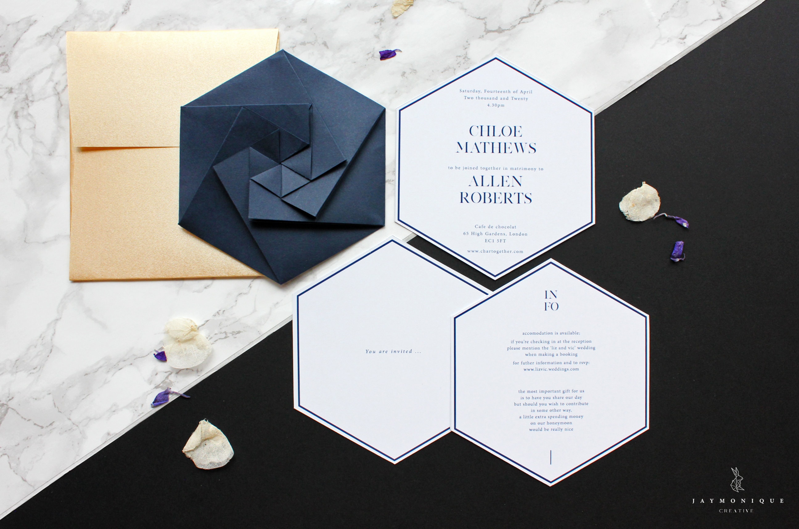 Wedding Invitation Set | Unique Invitation Set | Printed Origami ...